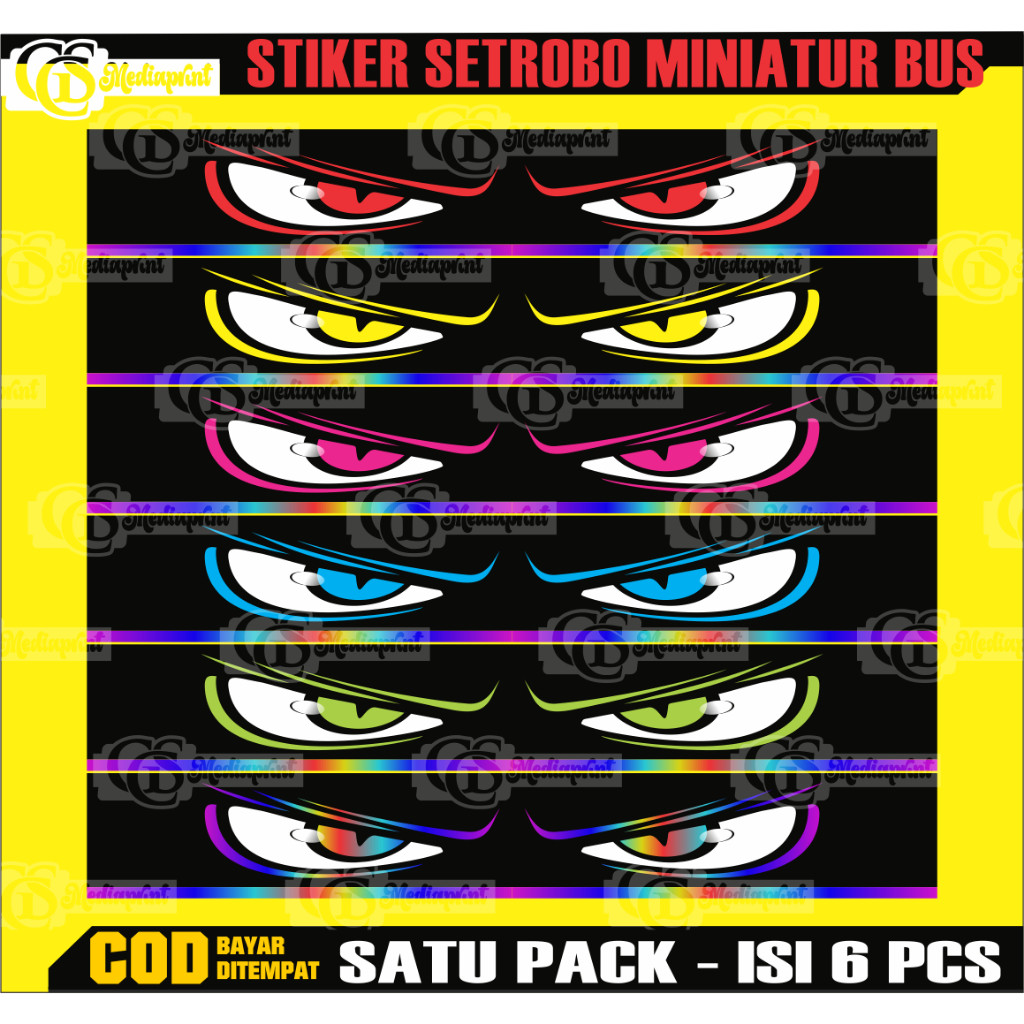 Jual STIKER MATA BUS MANIA /STIKER STROBO 1 PACK MURAH MERIA | Shopee ...