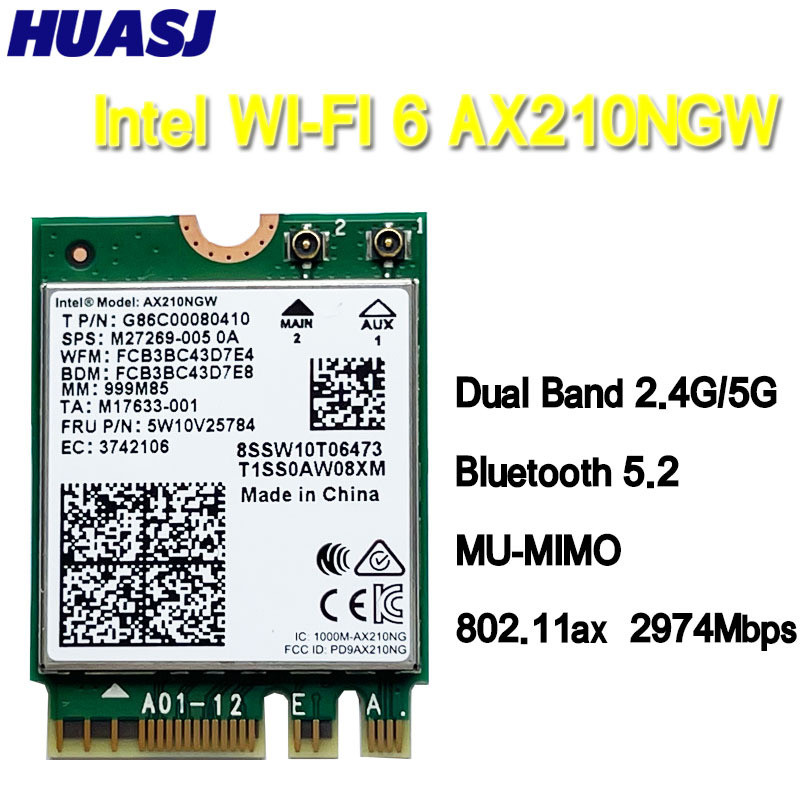 Jual Huasj wifi 6 AX210 wifi 6e m2 ngff 2400mbps para intel ax210ngw ...