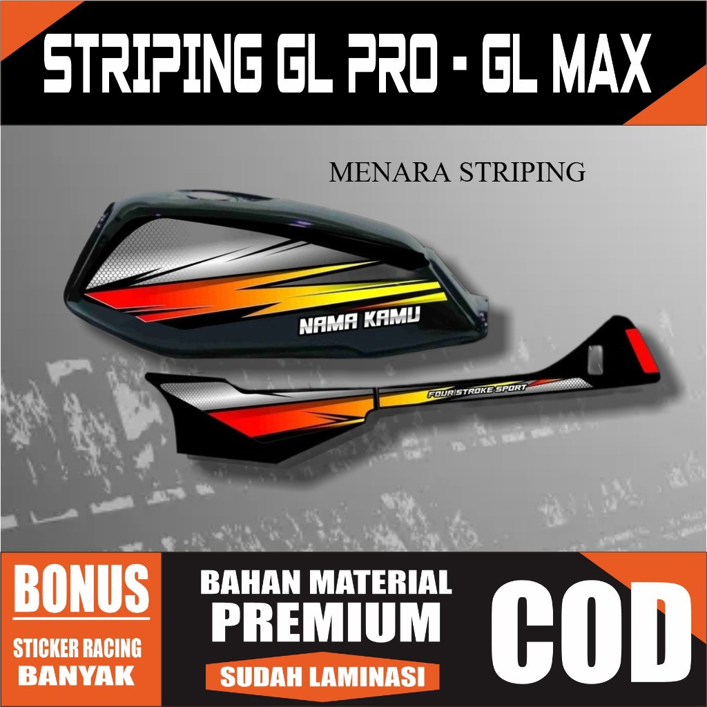 Jual STRIPING STIKER VARIASI GL PRO GL MAX CUSTOM NAMA STRIPING HONDA ...
