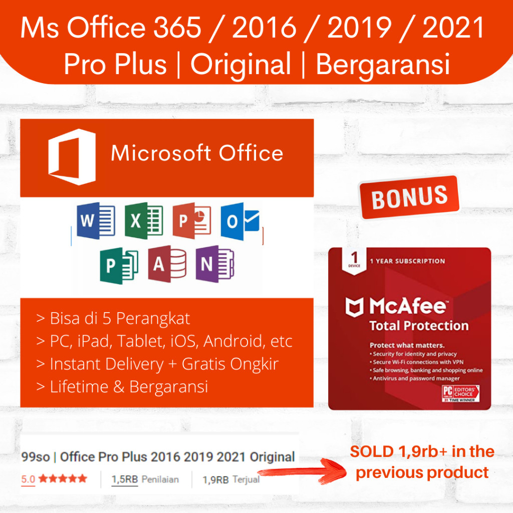 Jual Ms Office 365 2024 2021 2019 2016 for Win Mac iPad Tablet Huawei ...