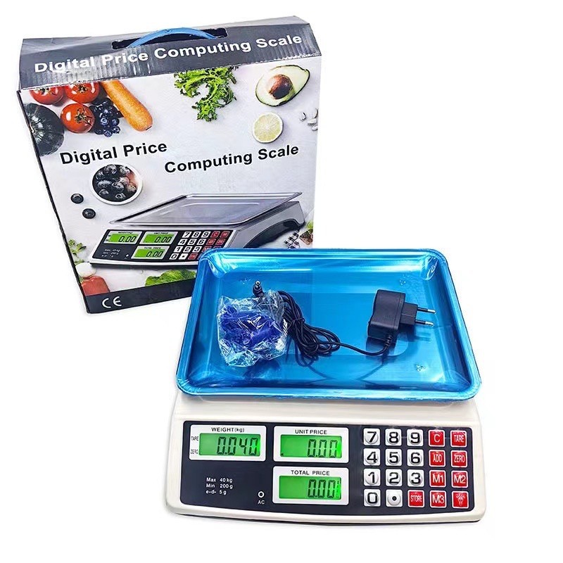 Jual 40kg/1g Price Computing Scale with Stainless Steel Plate Food ...