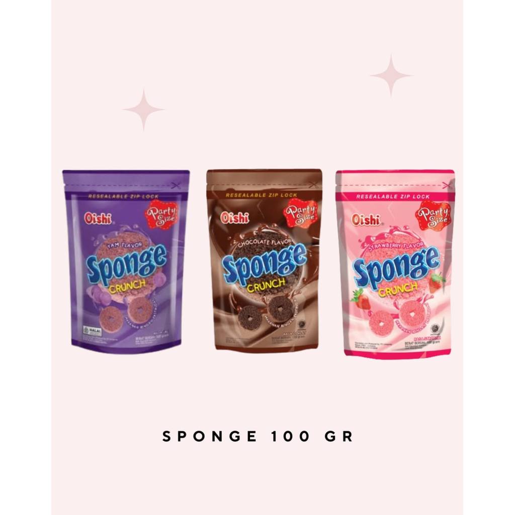 Jual Oishi Sponge Crunch Varian Rasa 100 gr - Krim Cokelat Ubi dan ...