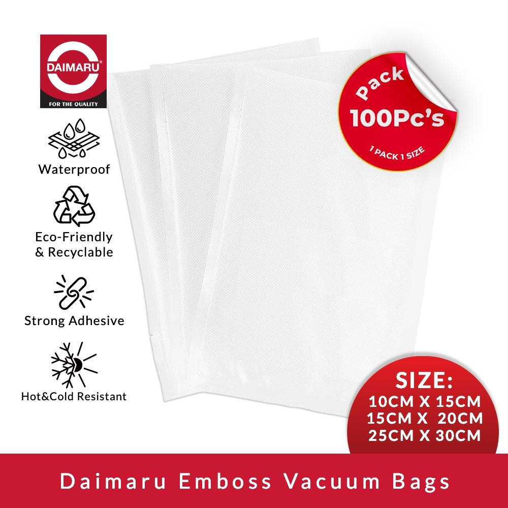 Jual Daimaru Plastik Vacuum Embossed Sealer Bag 10x15cm/25x30cm/25x30cm ...