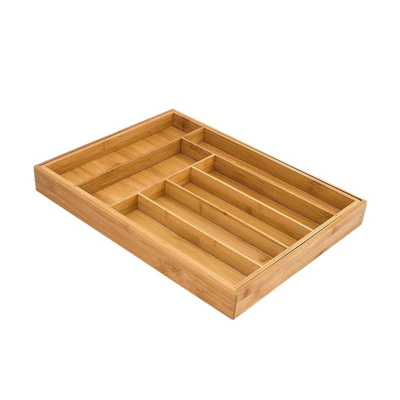 Jual Bamboo Knife and Fork Storage Box Kiten Drawer Tableware ...