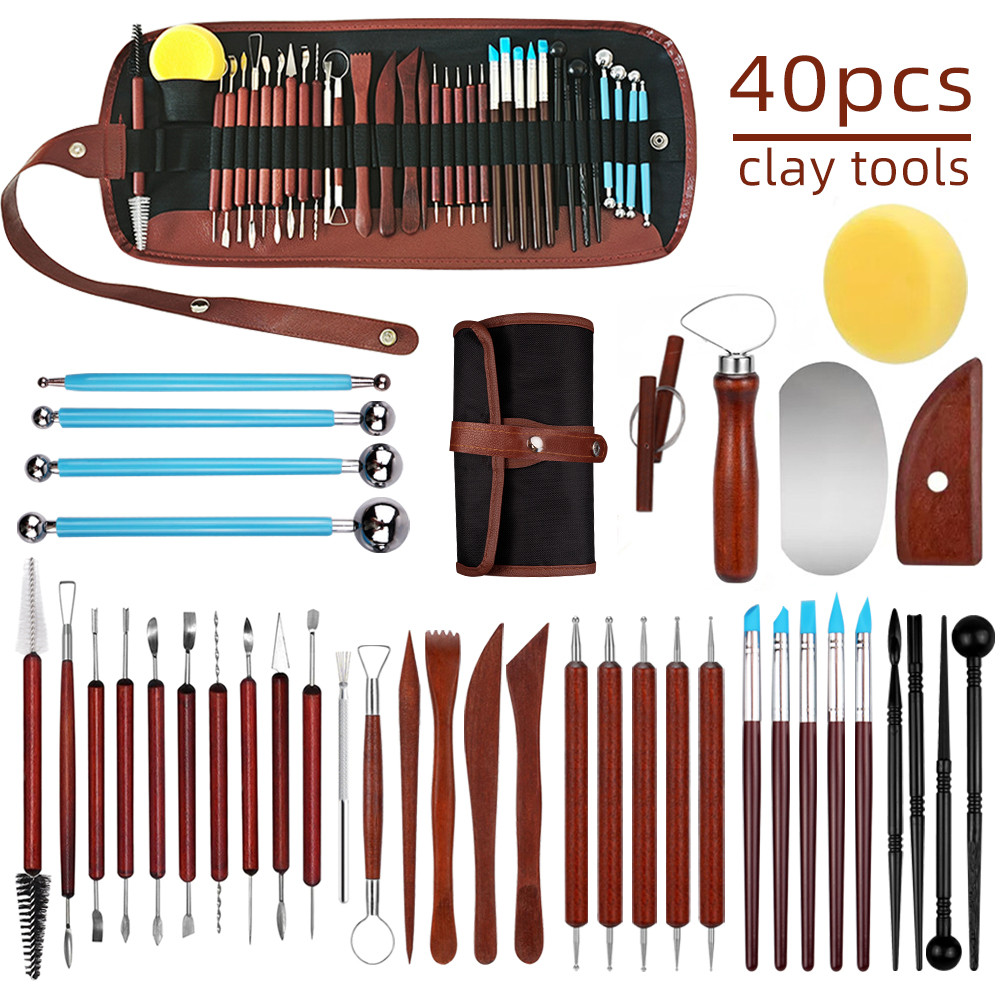 Jual Pottery Clay Sculpting Tools Kit 40 Pcs/Set Ceramic Wax Clays ...