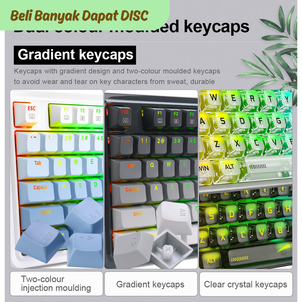 Jual TTN KS82B USB RGB Mechanical Gaming 78% Wired Keyboard 82 Keys ...