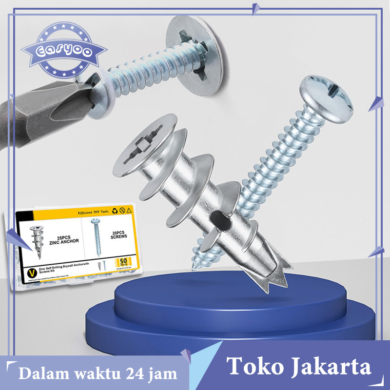 Jual 50 Pcs Angkur Baut Tembok Sekrup Ekspansi Beton Skrup Dinding ...