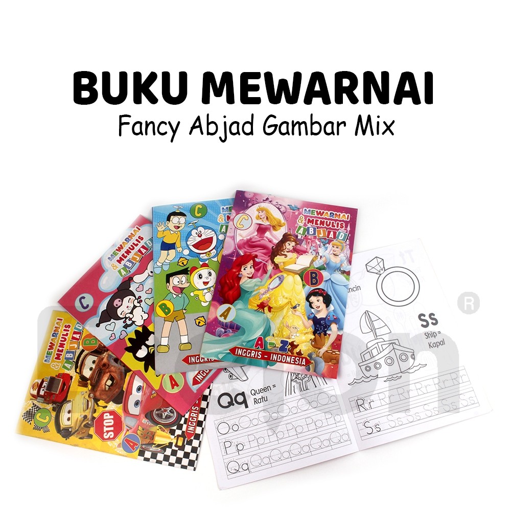 Jual Buku Mewarnai & Menulis ABJAD / Buku Mewarnai Folio Gambar Random ...