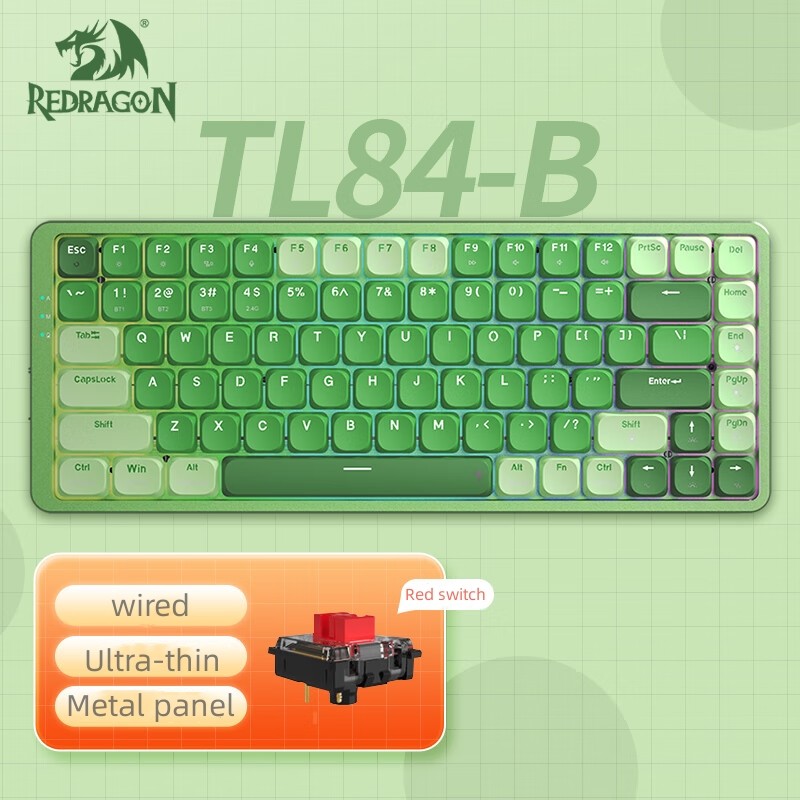 Jual Redragon Ultra Thin Wired Mechanical Keyboard Slim Compact 84 Keys ...