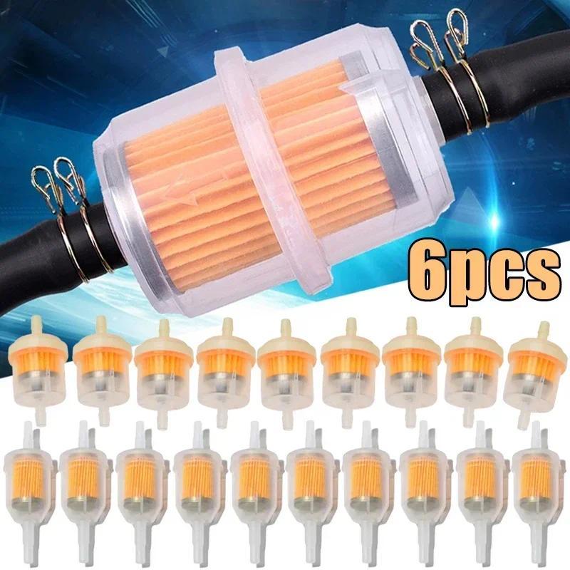Jual 1-6pcs Car Gasoline Oil Filter Pipes Universal Inline Gas Fuel ...