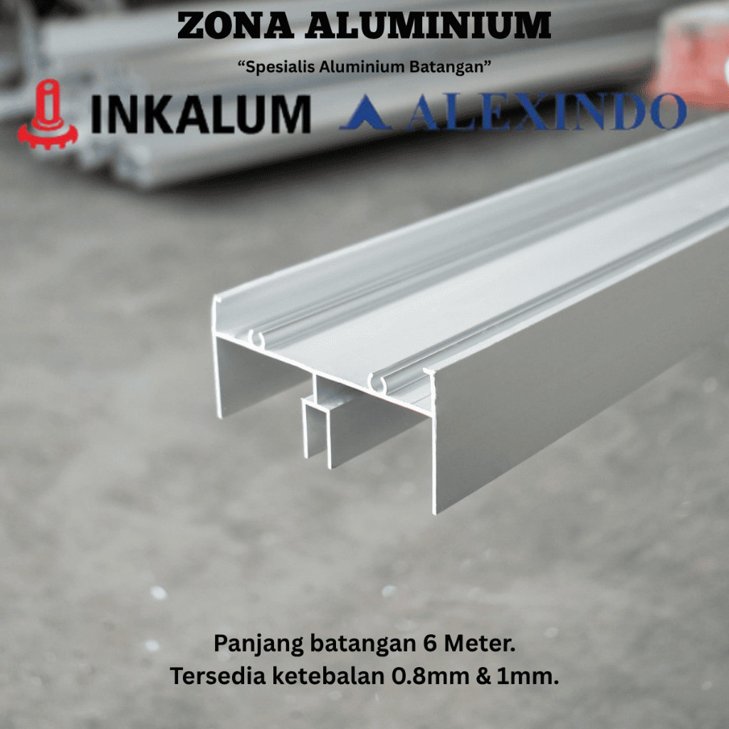 Jual INKALUM ALEXINDO Aluminium Batangan 9102 Rel Atas Ganda untuk ...