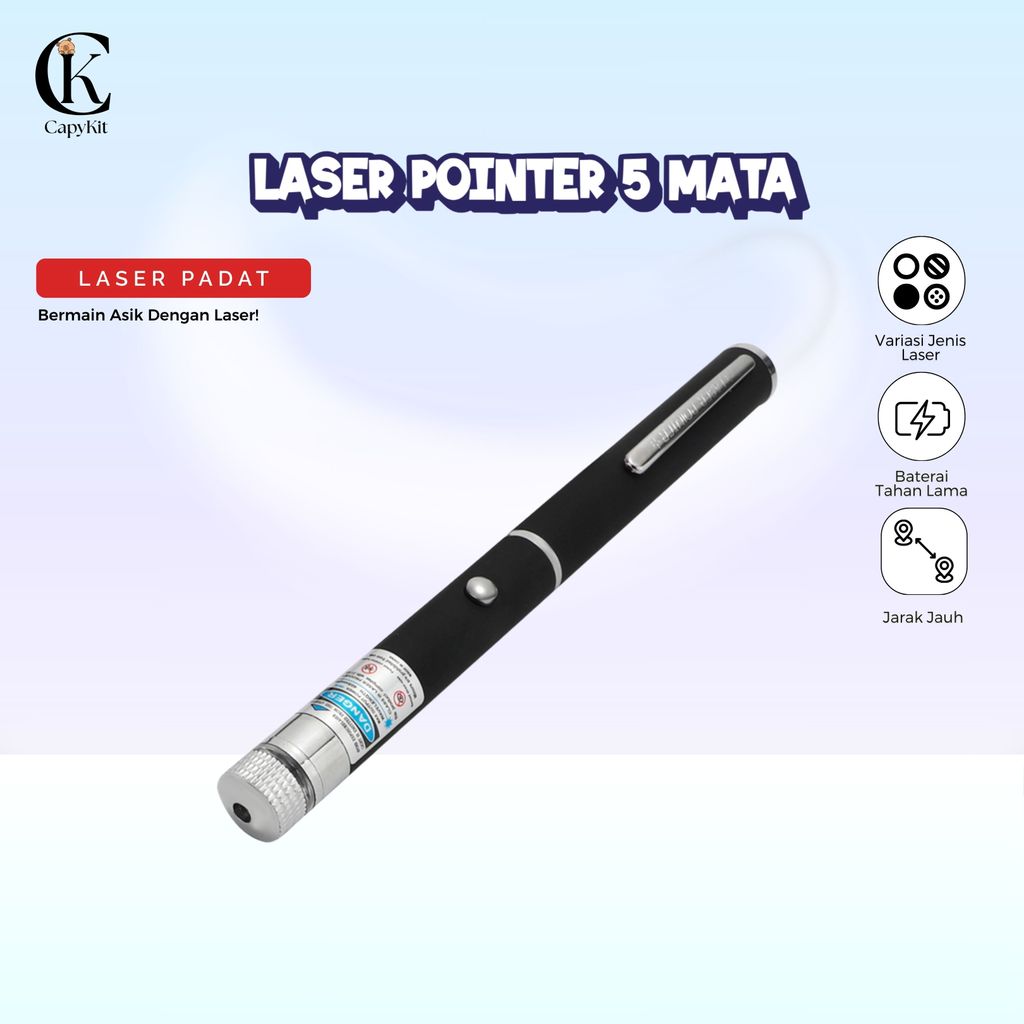 Jual CapyKit Green Laser Pointer / Laser hijau pointer 5 mata / Hitam ...