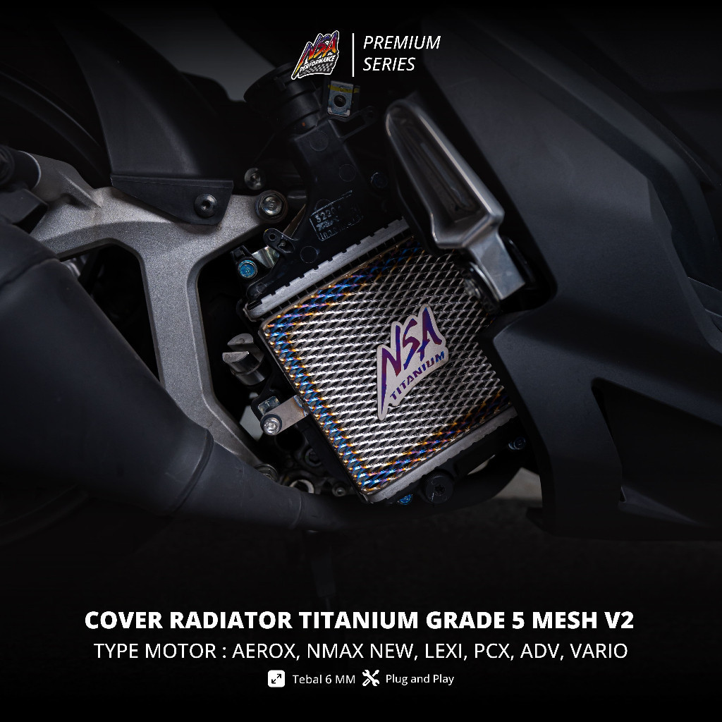 Jual NSA PREMIUM SERIES COVER RADIATOR TITANIUM MESH V2 VARIO, AEROX ...