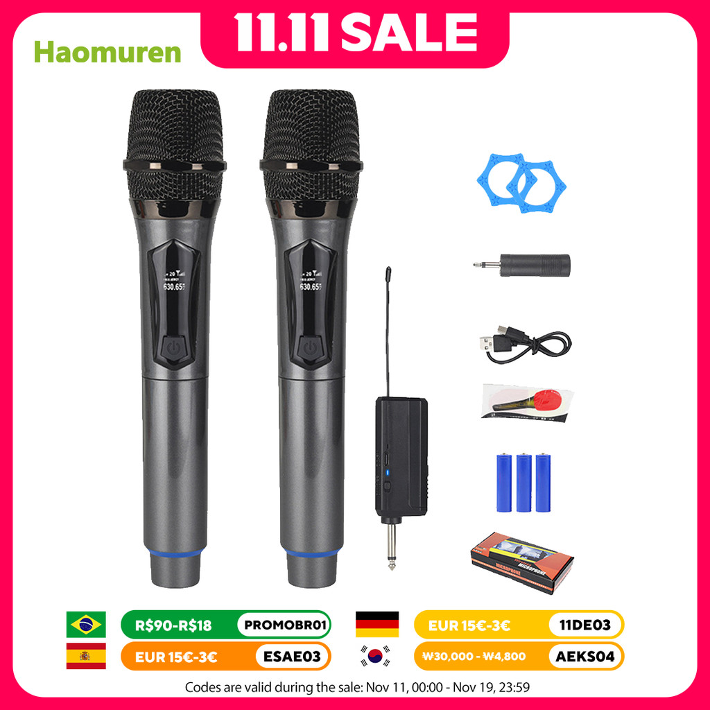Jual Haomuren Professional Wireless Microphone Dynamic Handheld ...