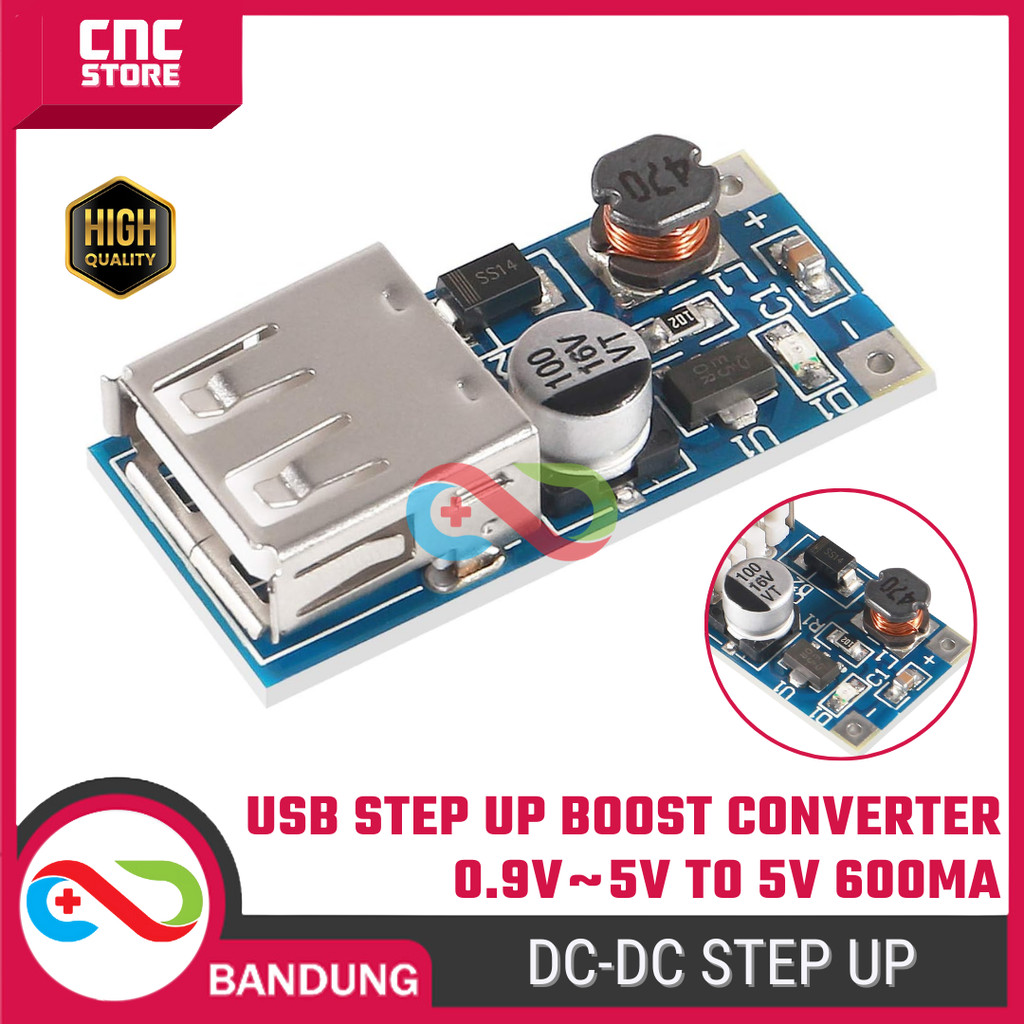 Jual Step Up DC-DC Boost Converter 0.9V~5V to 5V 600mA | USB Step Up ...