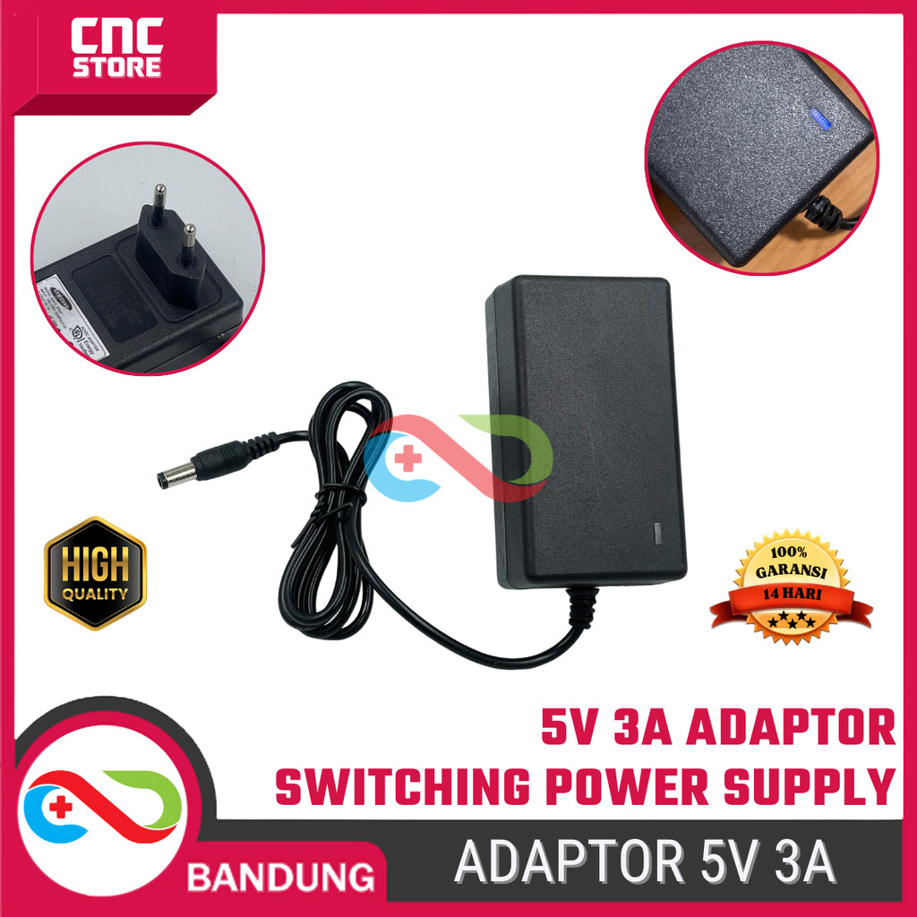 Jual Adaptor 5V 3A Switching – PSU DC Jack 5.5mm untuk Elektronik & DIY ...