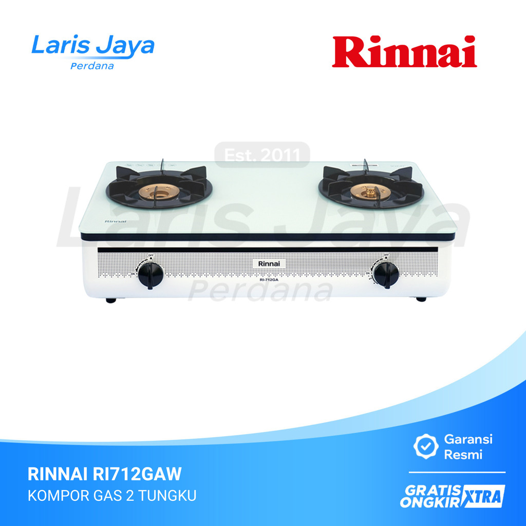 Jual KOMPOR GAS RINNAI RI712GAW / RI-712GAW | 2 TUNGKU KACA | Shopee ...