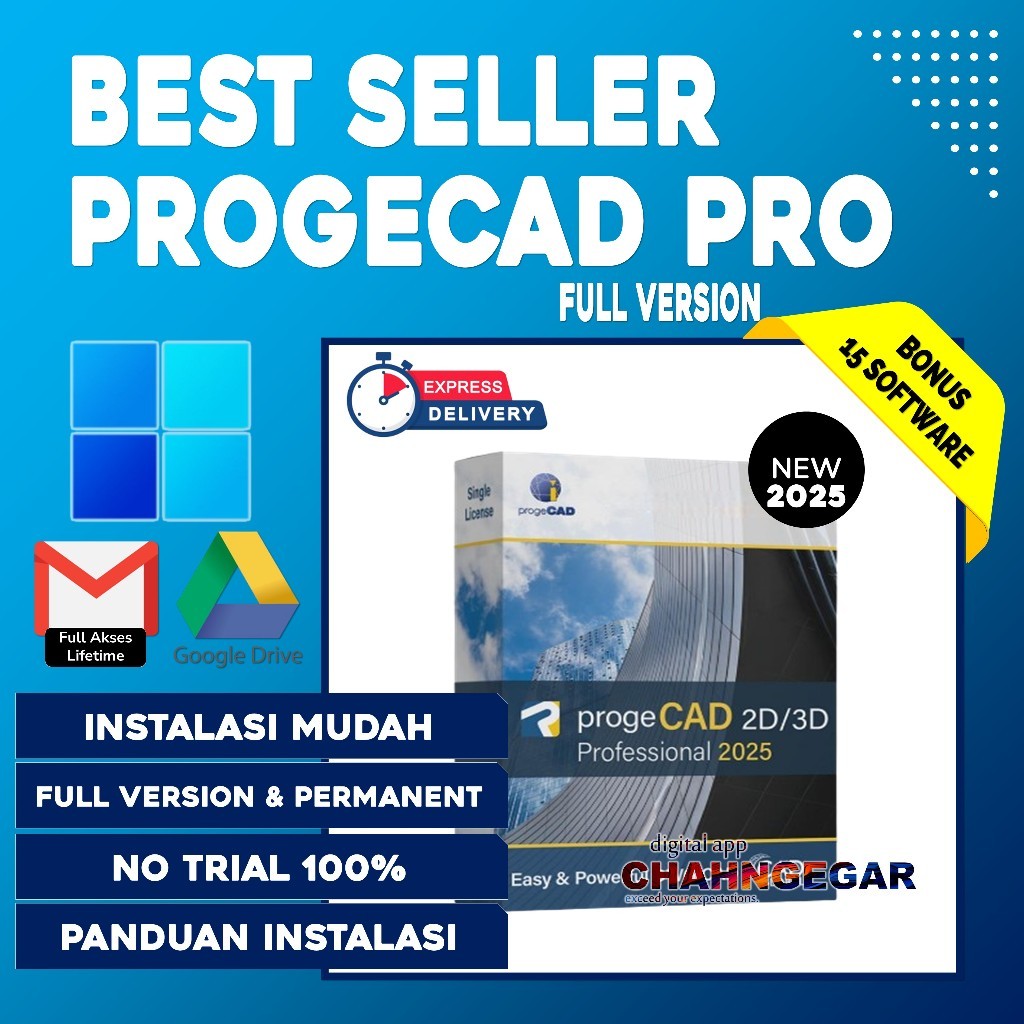 Jual ProgeCAD 2025 Pro Full Version Software Design Perancangan 2D / 3D ...