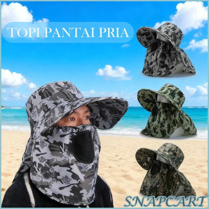 Jual Topi Visor Cadar Pria Anti UV Lebar/TOPI GUNUNG/Topi Pantai Cadar ...