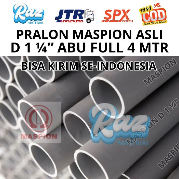 Jual Pipa Air Pralon Pvc MASPION D ABU 1 1/4" inch (42 mm) Paralon ...