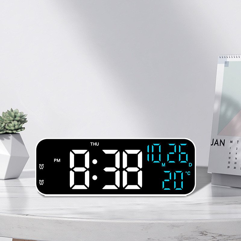 Jual Simple Digital Alarm Clock Multi-function LED Clock Voice Control ...