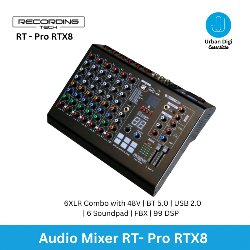Jual Recording Tech Pro RTX8 - Mixer Audio 8 Channel USB 2.0 99DSP ...