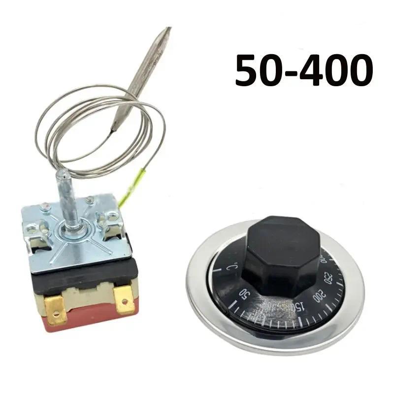 Jual 250V 16A Thermostat AC 50-400 degrees Celsius Knob Liquid Rising ...