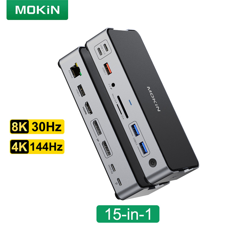 Jual MOKiN USB C Docking Station 4K HDMI,USB3.1,DP,Ethernet,SD&TF,Auo ...