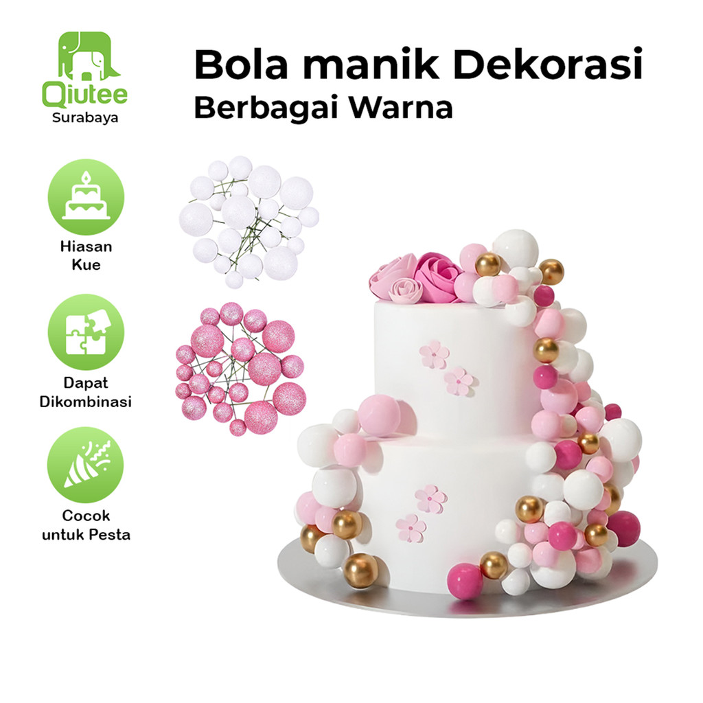 Jual 20pcs busa dekorasi kue berbentuk bola dengan berbagai ukuran ...