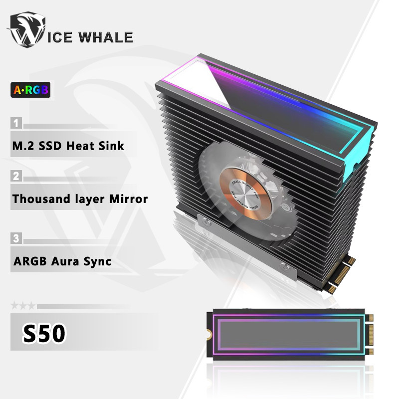 Jual ICE Whale S50 M.2 SSD Heat Sink Dual Fan Thousand Layer Mirror ...