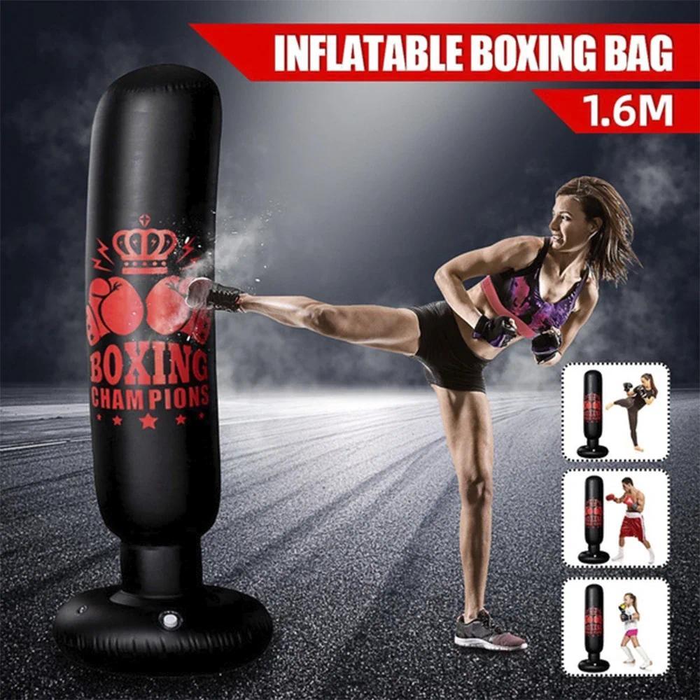 Jual 1.6m PVC Inflatable Boxing Column Fitness Sports Punch Kick Bag ...