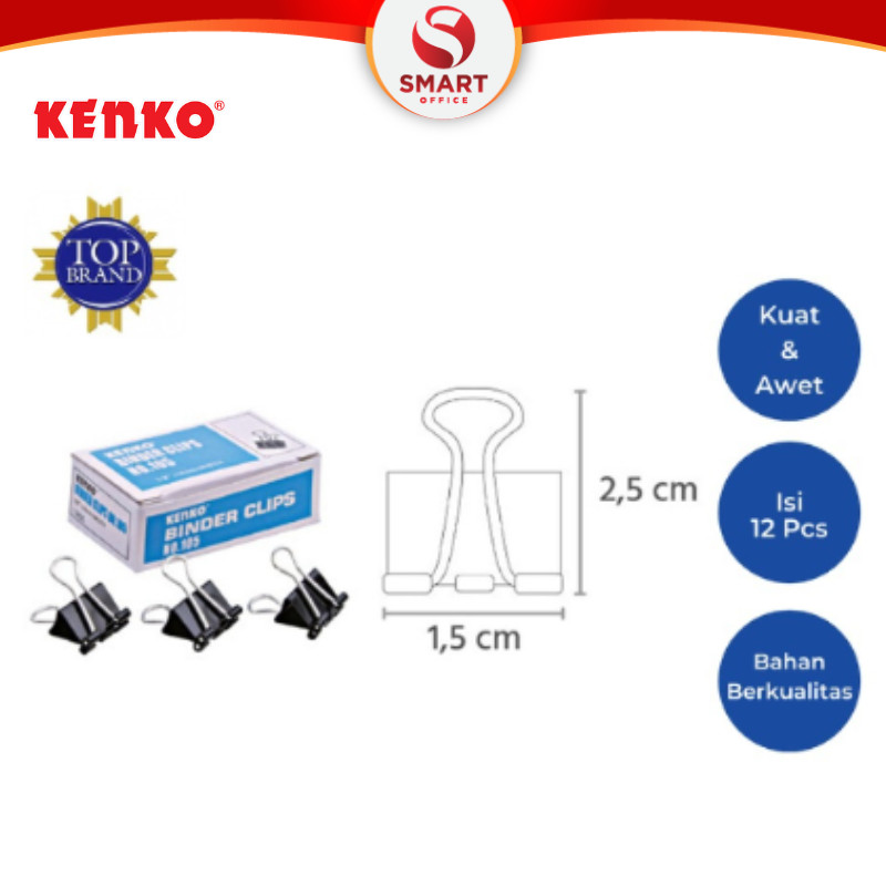 Jual KENKO Binder Clip No.105 - Penjepit Kertas / Klip Kertas Besar ...