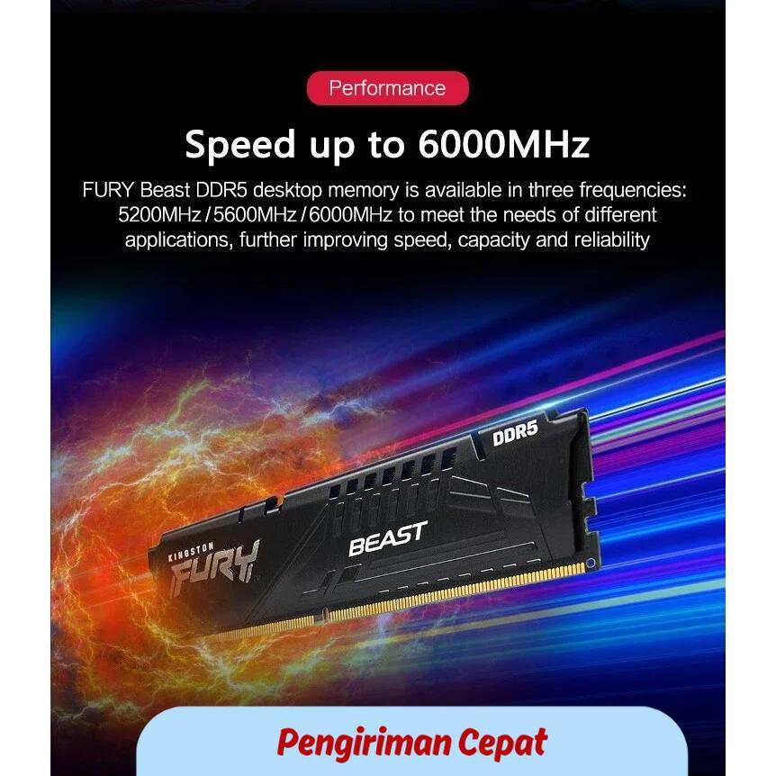Jual PCP Beast DDR5 Memory FURY 5200MHz 5600MHz 6000MHz 16GB 32GB ...