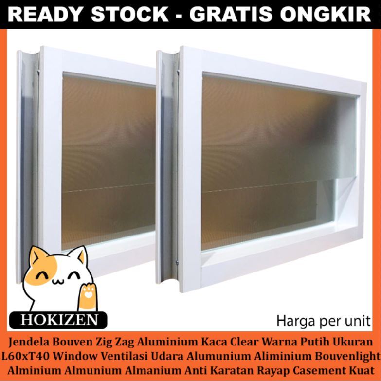Jual Jendela Bouven Salaman Kaca Buram Warna Putih Ukuran L60 x T40 ...