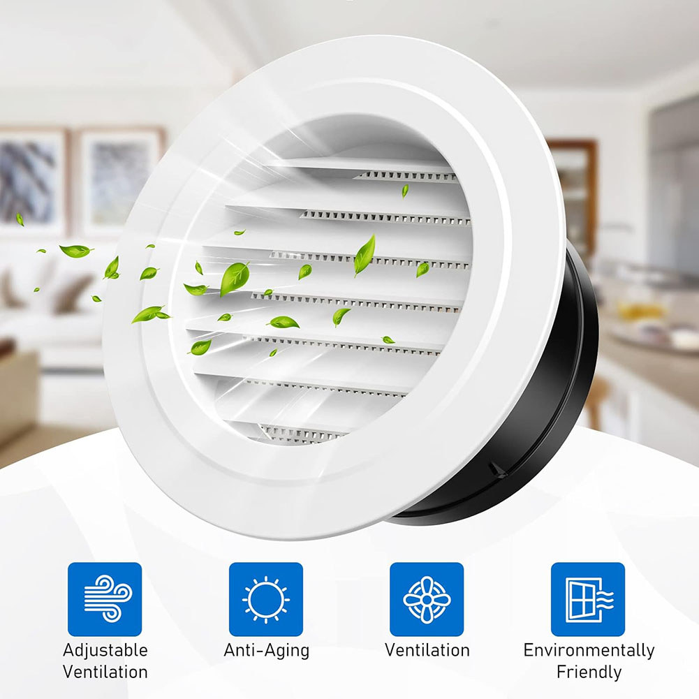 Jual 1pcs 75/100/125/150/200mm Duct Vents Round Louvered Vents Interior ...