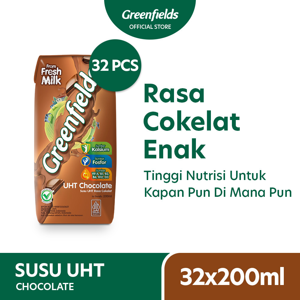 Jual [LEBIH HEMAT] Susu Greenfields UHT Chocolate 200ml x 1 Karton ...