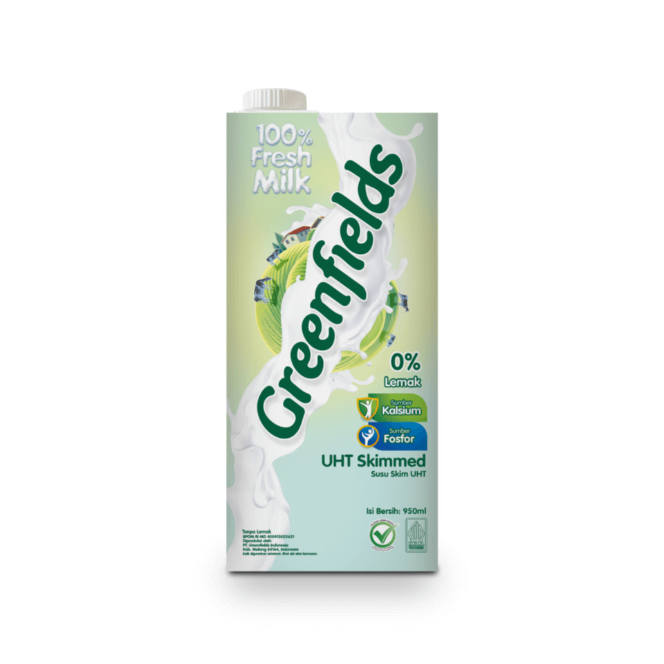 Jual Greenfields Susu UHT Skimmed Milk 950 ml | Shopee Indonesia