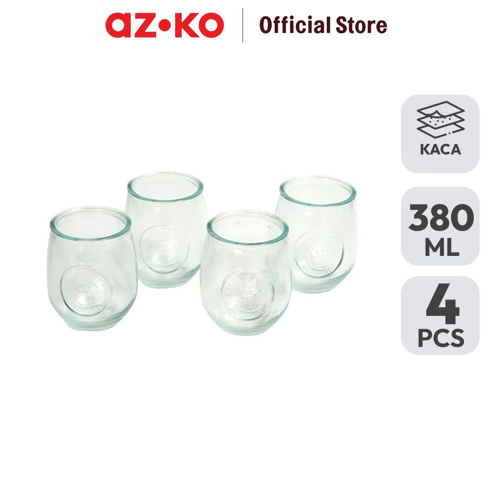 Jual AZKO Delicia Gravar Gelas Kaca Stemless 380 ml Set 4 Pcs ...