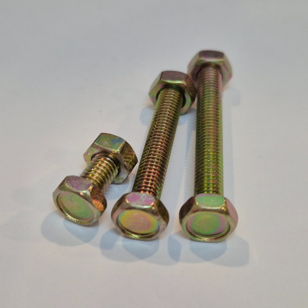 Jual RUMAH [PAKET 100PCS] Baut Mur Kuning 6x50 / Baut Kuning M6 / BMK ...