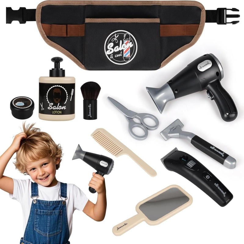 Jual Kids Hair Salon Toys 10 PCS Pretend Play Shaving Kit Styling Toy ...