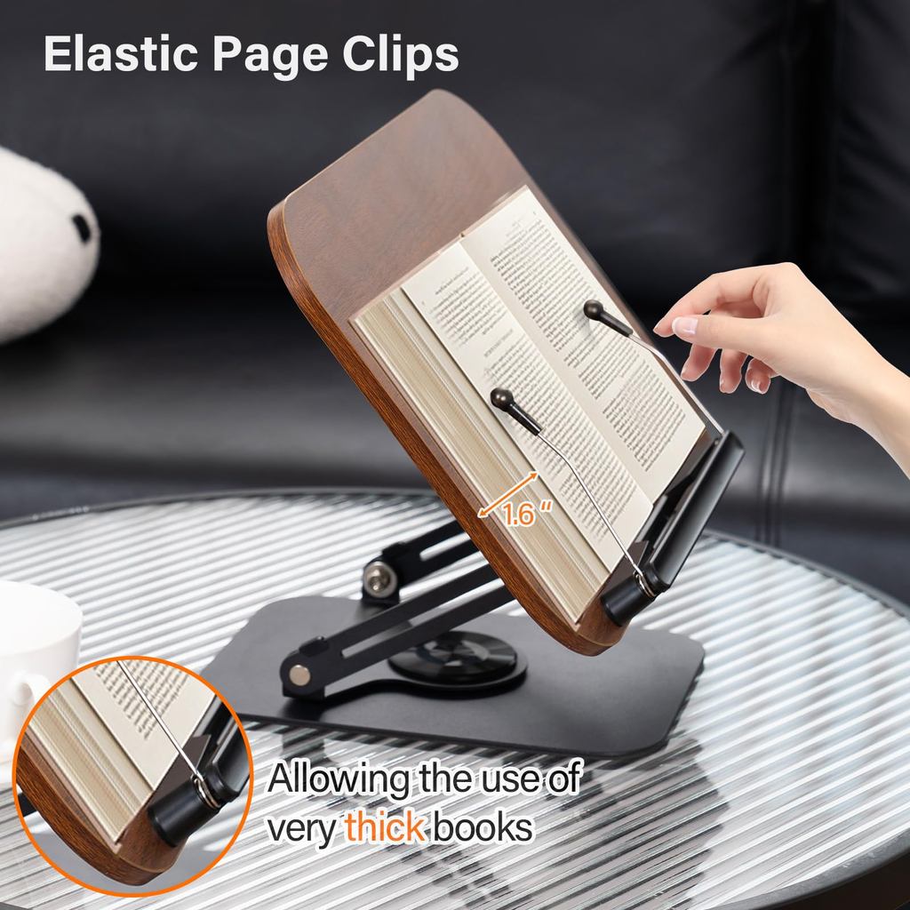 Jual Reading Books Holder Desktop Book Laptop Stand with 360° Rotating ...