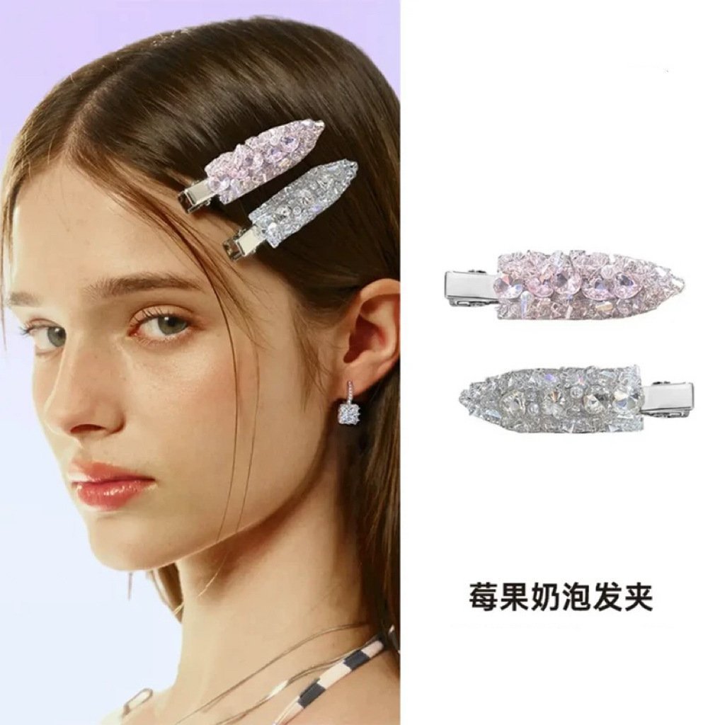 Jual Zhang Yuqi Full Diamond Hair Clip Korean Light Luxury Pink Diamond ...