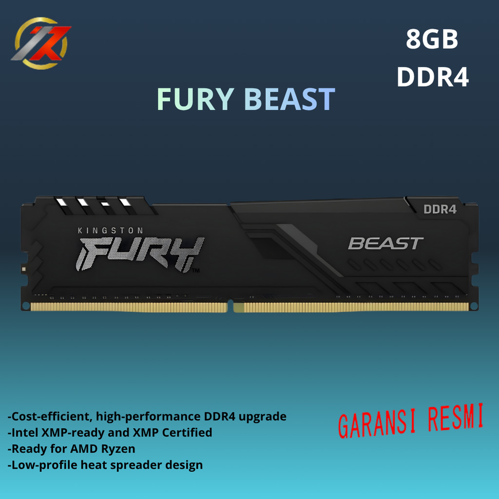 Jual RAM KINGSTON FURY BEAST DDR4 8GB KF432C16BB/8WP- 3200MT/S | Shopee ...