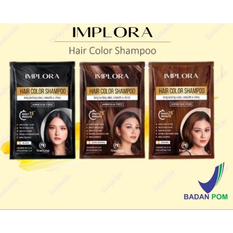 Jual Implora Hair Color Shampoo Sachet dan mangkok sisir semir set ...