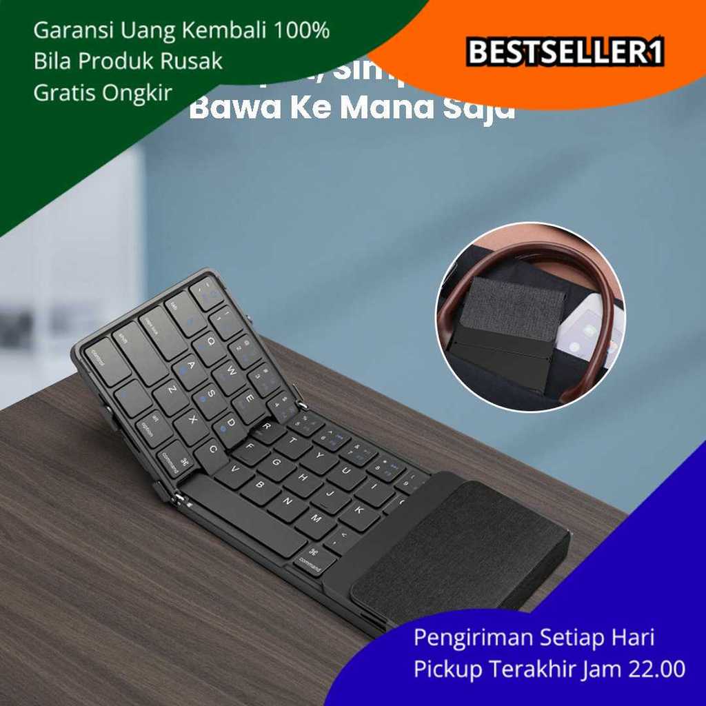 Jual Keyboard Foldable Wireless Lipat Bluetooth 5.1 Multi Device Dengan ...