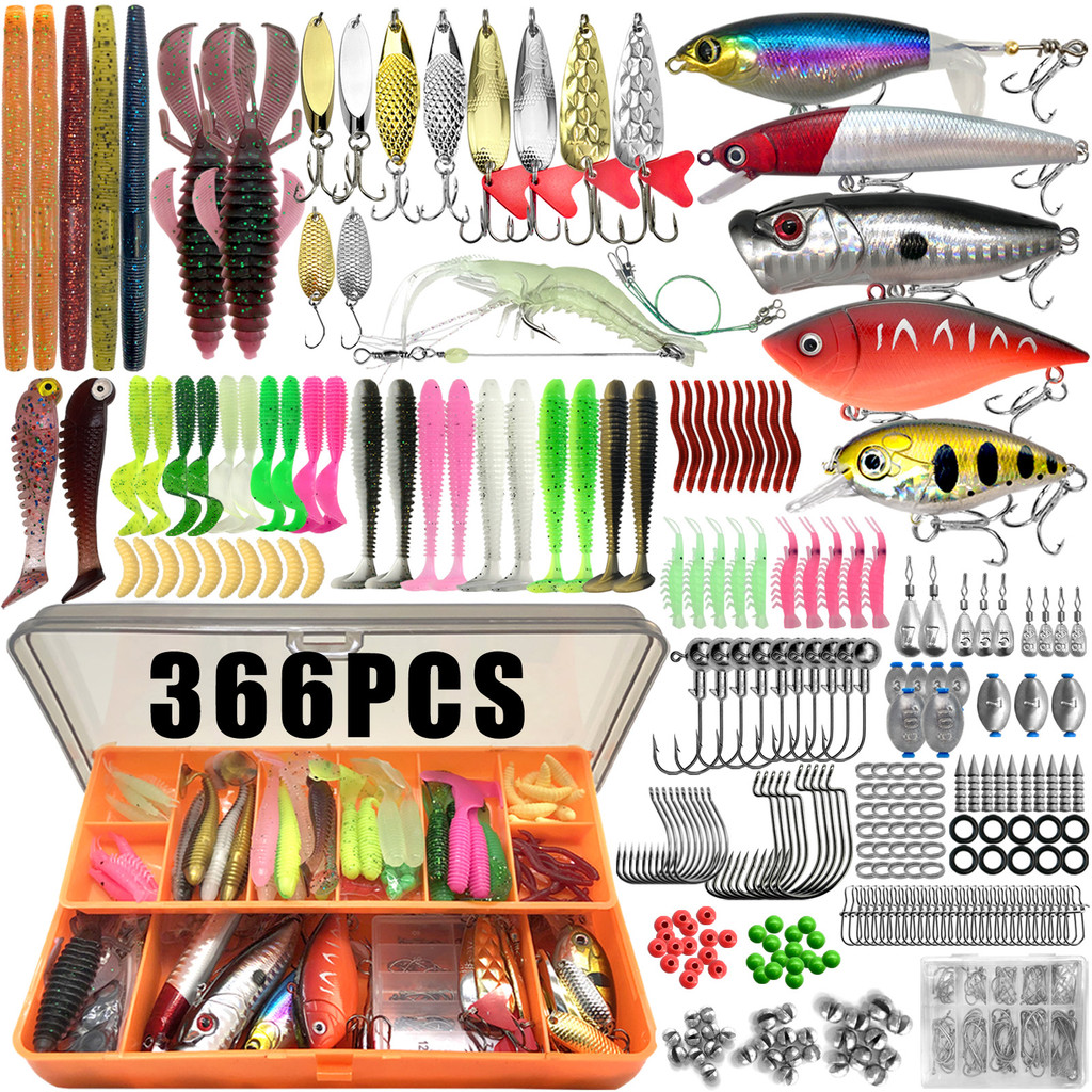 Jual Fishing 86/88/136/149/366pcs Fishing Lure Kit For Trout/Pike/Bass ...