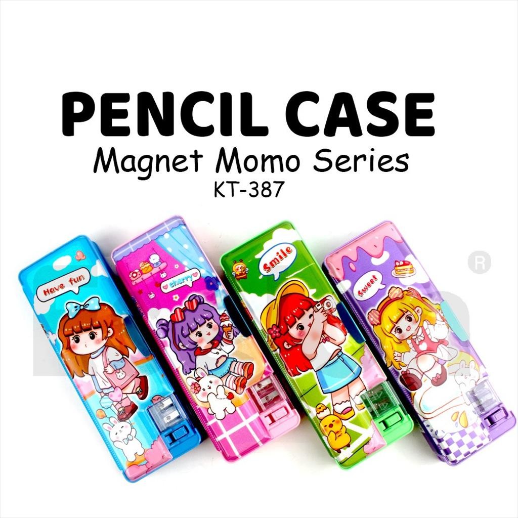 Jual Kotak Pensil Magnet MOMO+2sz Rautan KT 387 / Tempat Pensil Fancy ...