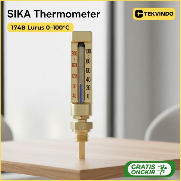 Jual Thermometer Sika 174B Lurus 0–100°C x 40mm Alat Ukur Suhu Cairan ...