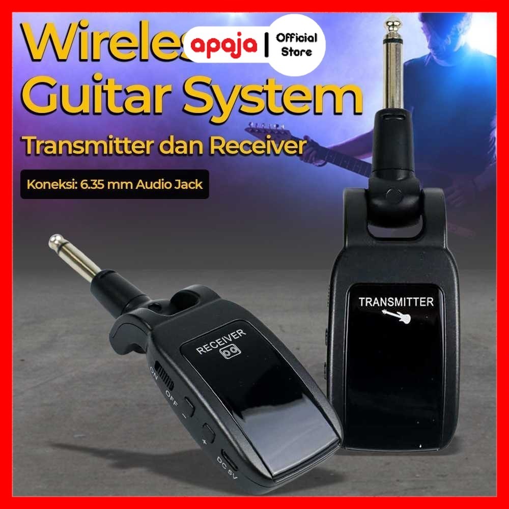 Jual Apaja Wireless Guitar System Transmitter Receiver Gitar Elektrik ...