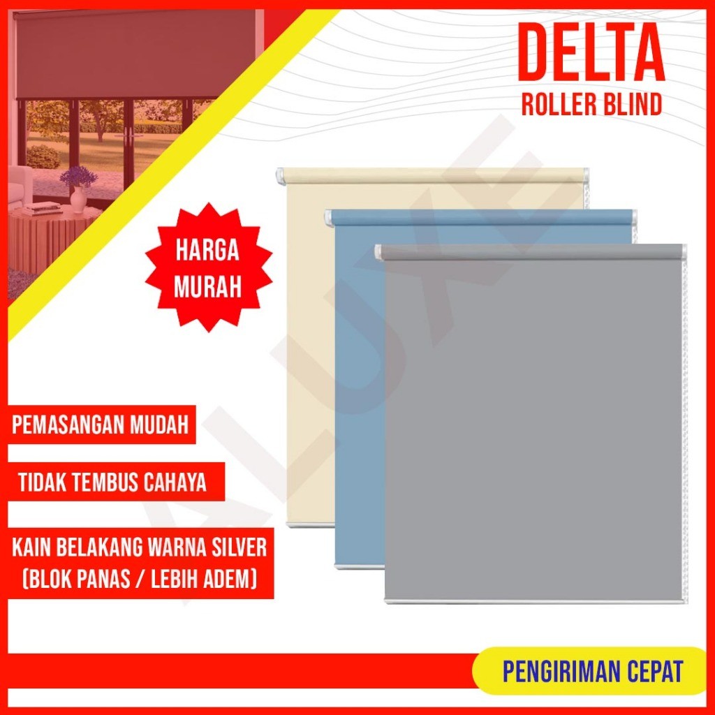 Jual Roller Blind Blackout DELTA Tidak Tembus Cahaya - Tirai Gulung ...